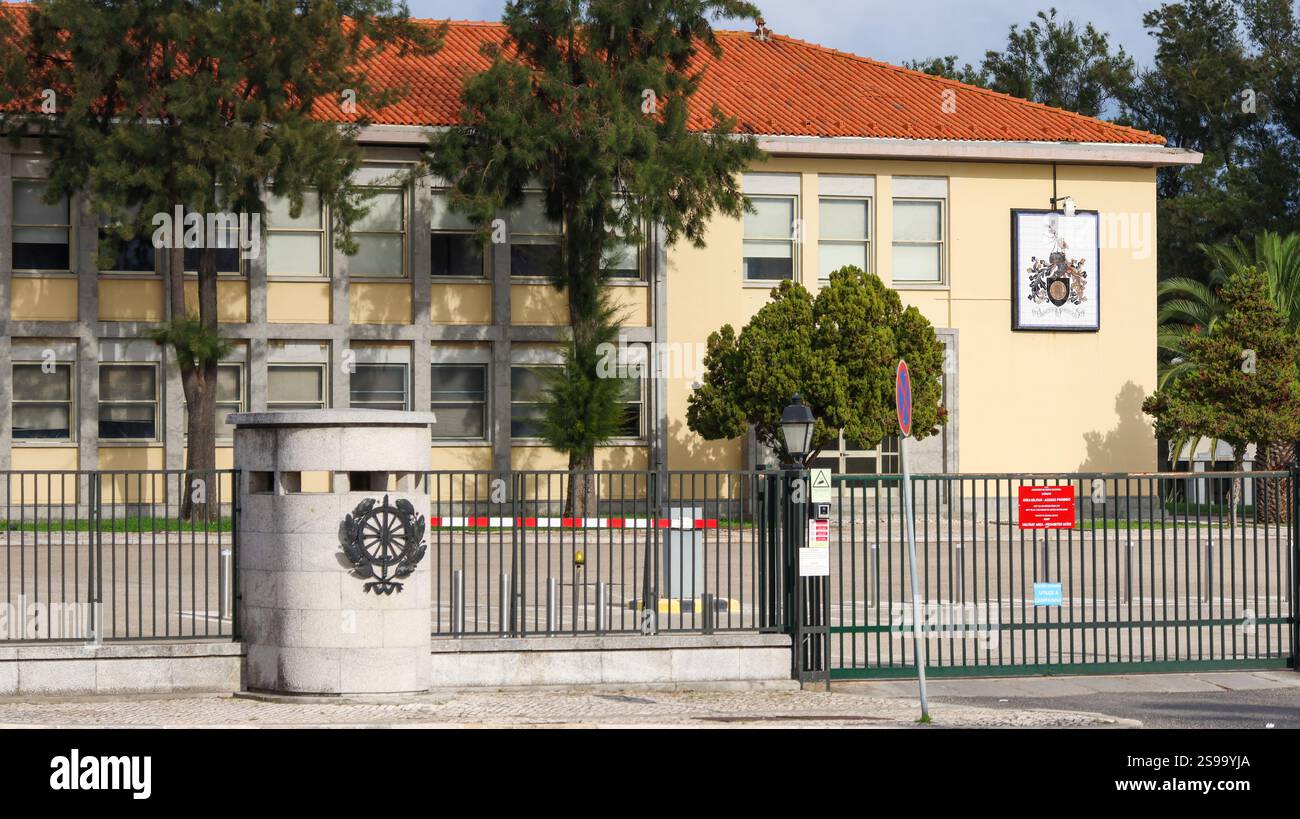 The army transport regiment military base in lisbon, portugal, displays ...