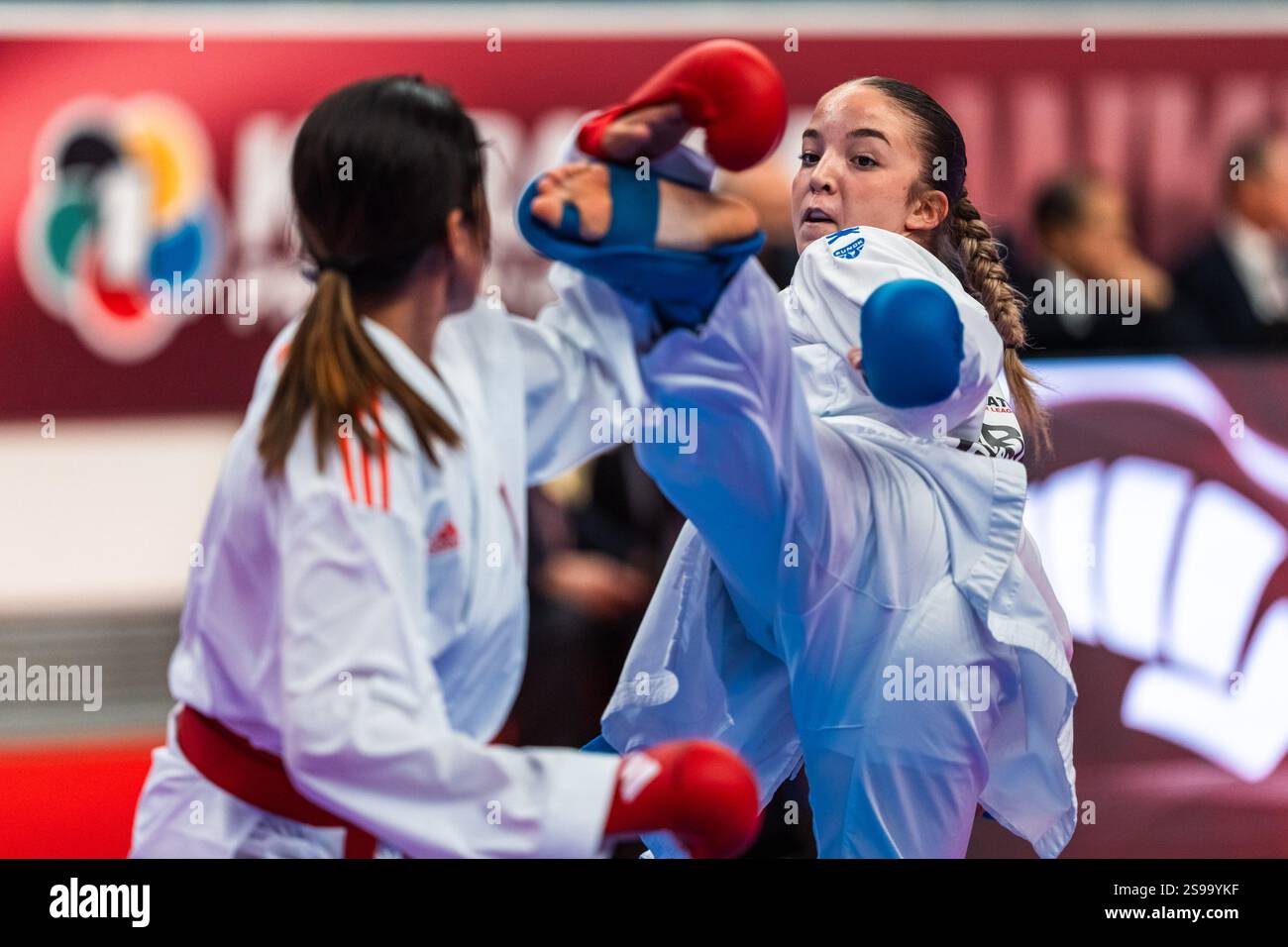 Sydney Yvon (FRA) and Alexandra Grande (PER) Female Kumite -61 Kg ...