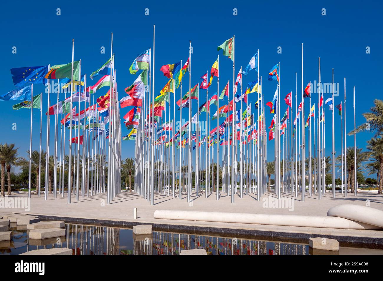 The Flag Plaza, displays 119 flags from countries with authorized ...