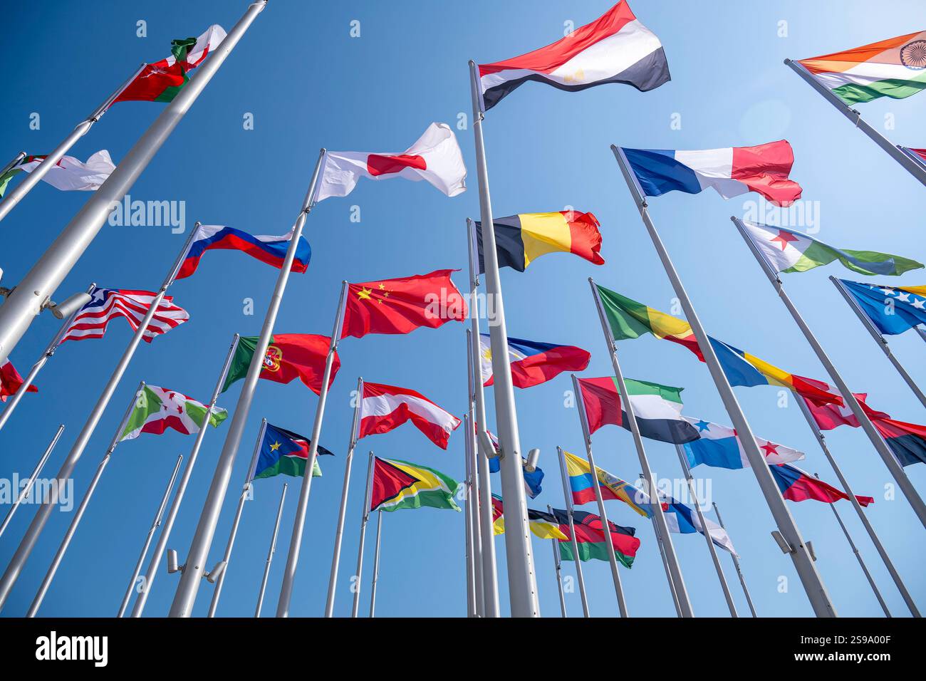The Flag Plaza, displays 119 flags from countries with authorized ...