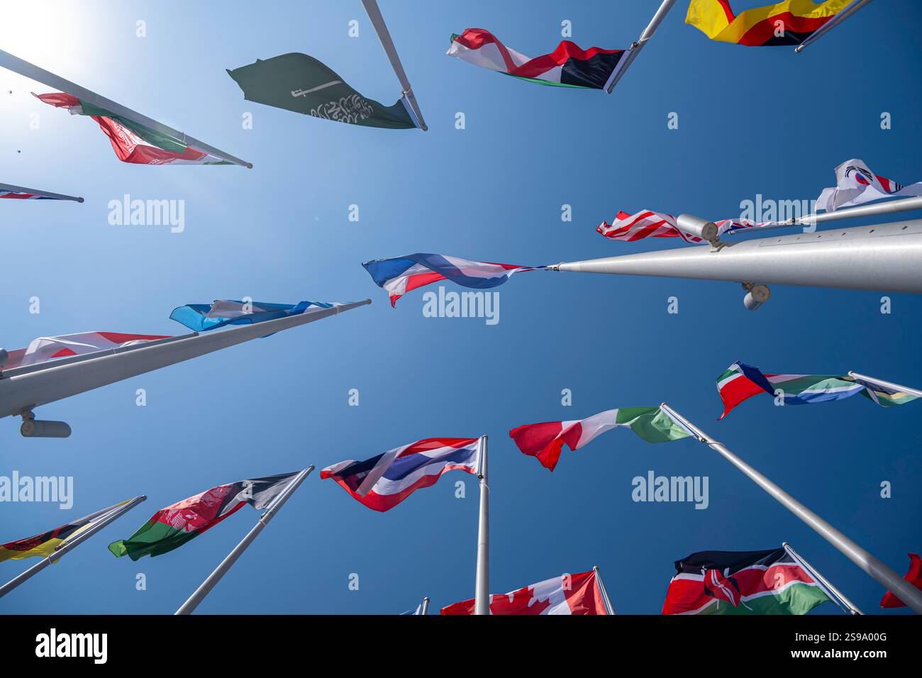 The Flag Plaza, displays 119 flags from countries with authorized ...