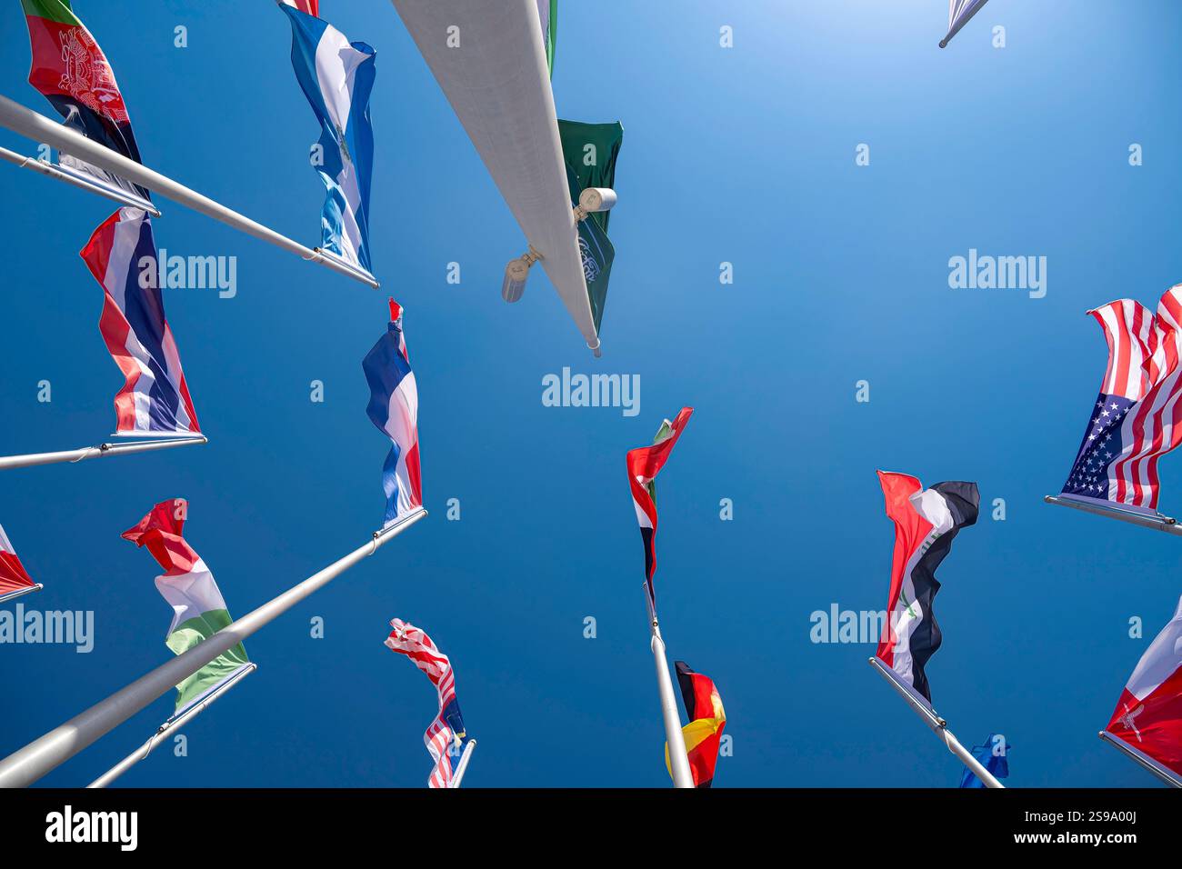 The Flag Plaza, displays 119 flags from countries with authorized ...