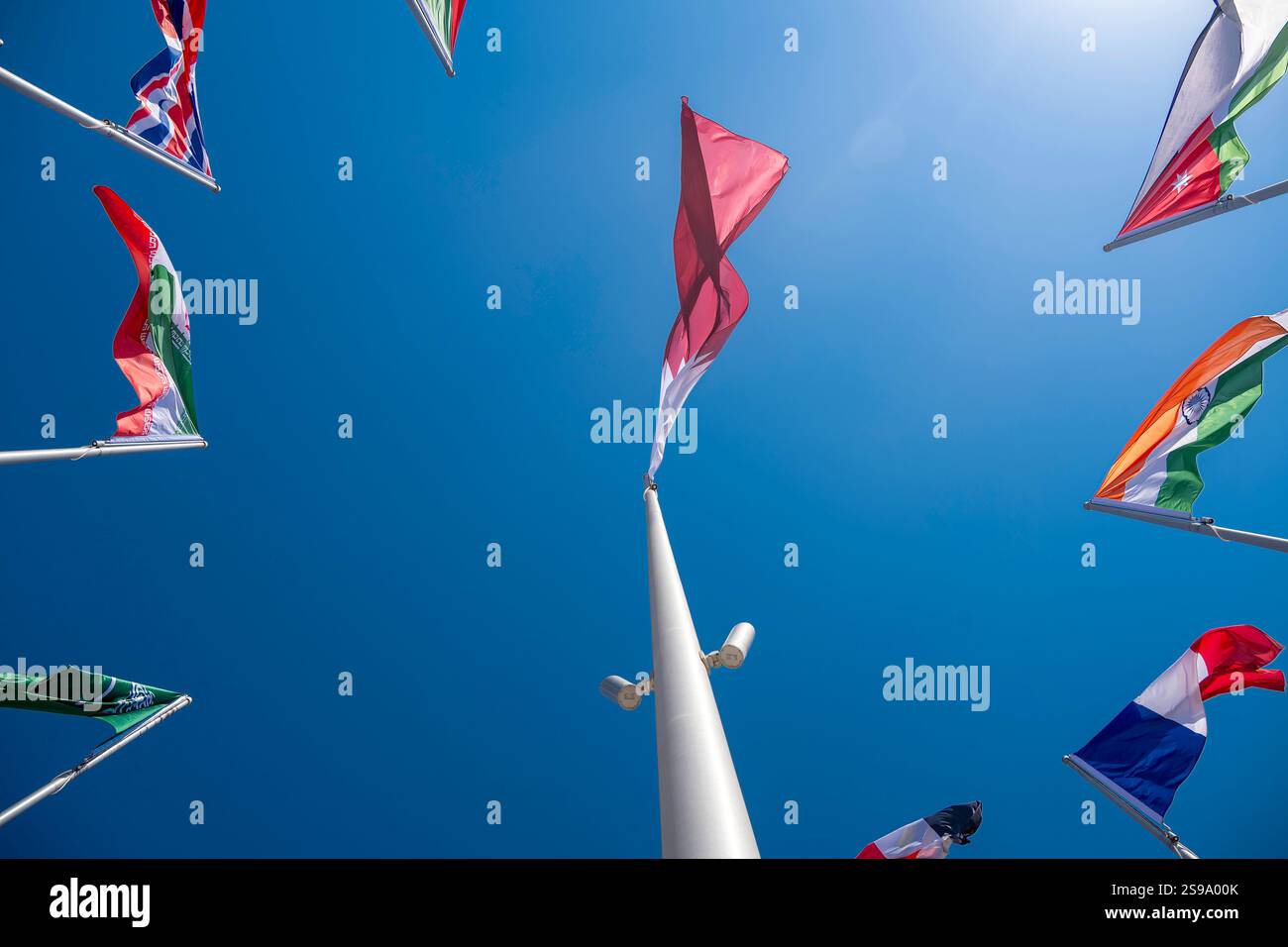 The Flag Plaza, displays 119 flags from countries with authorized ...