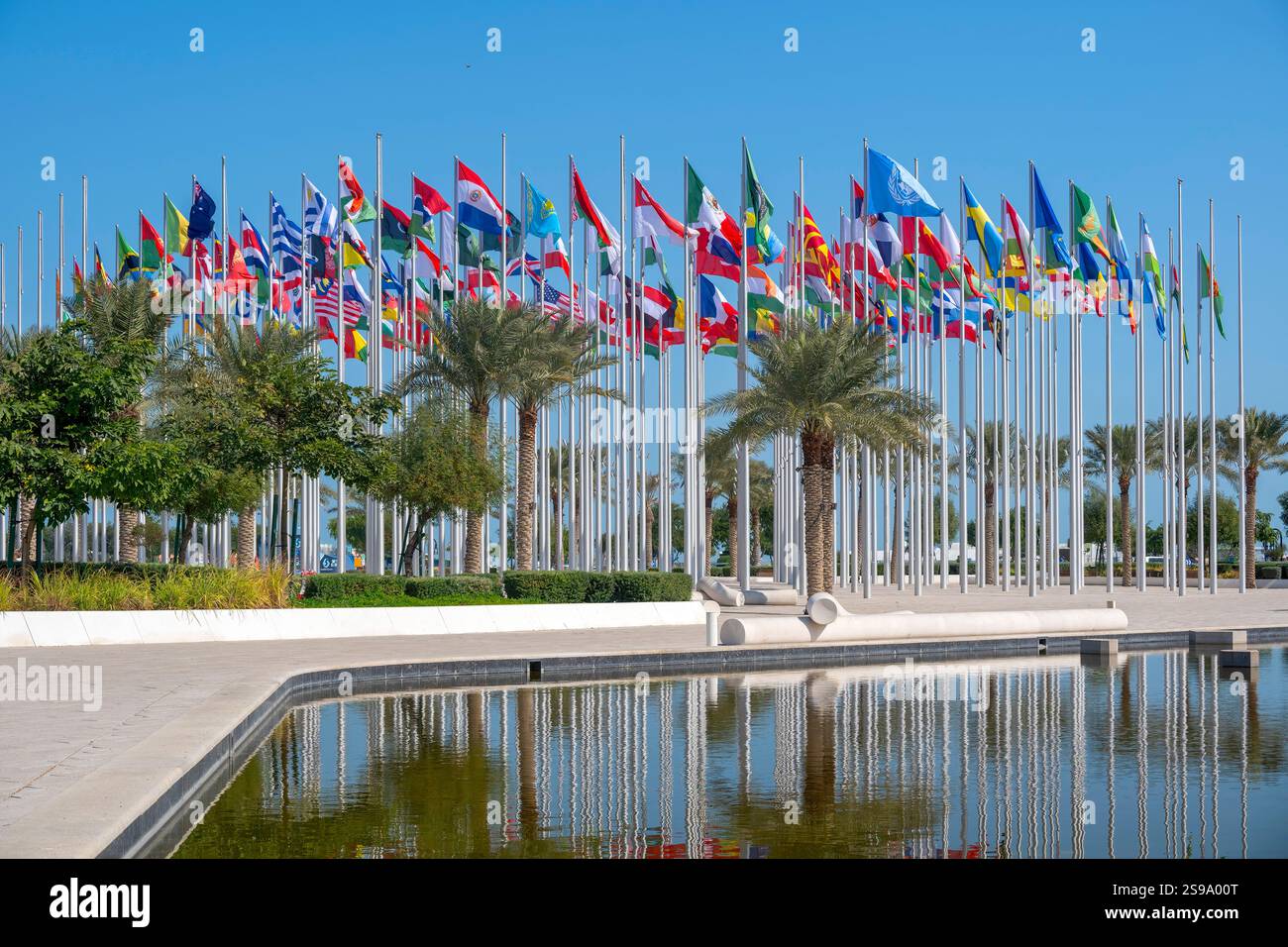 The Flag Plaza, displays 119 flags from countries with authorized ...