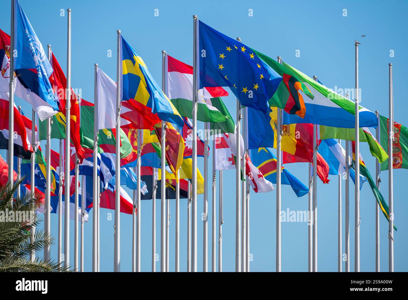 The Flag Plaza, displays 119 flags from countries with authorized ...