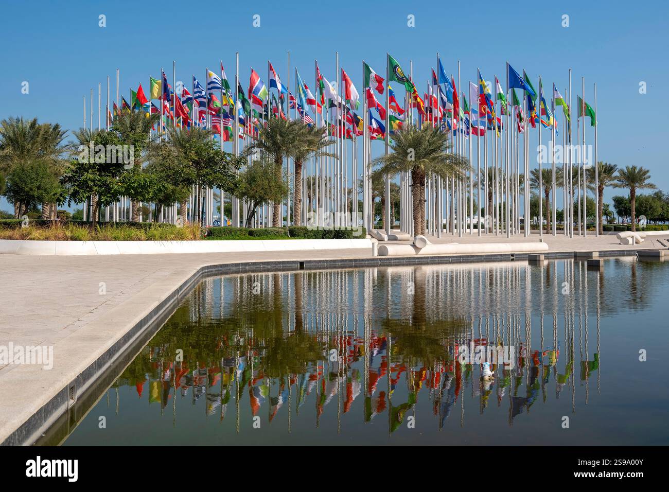 The Flag Plaza, displays 119 flags from countries with authorized ...