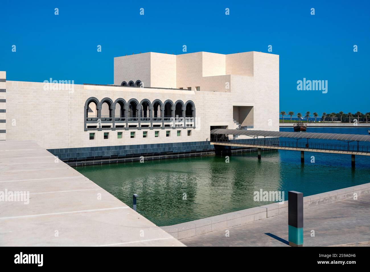 Museum of Islamic art Doha Qatar, sunny day with clear blue sky Stock ...