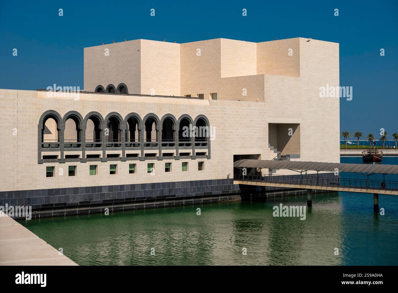Museum of Islamic art Doha Qatar, sunny day with clear blue sky Stock ...