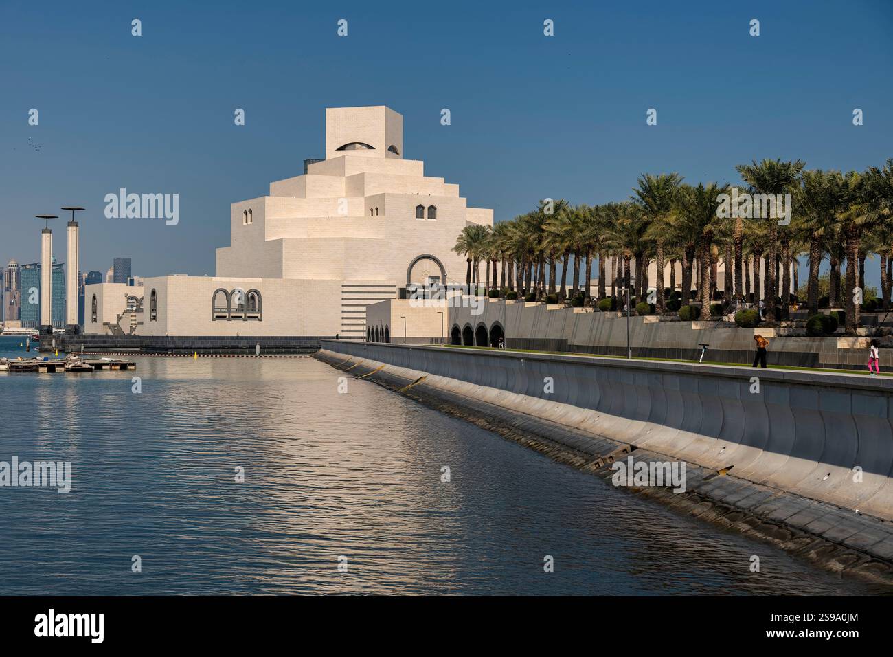 Museum of Islamic art Doha Qatar, sunny day with clear blue sky Stock ...