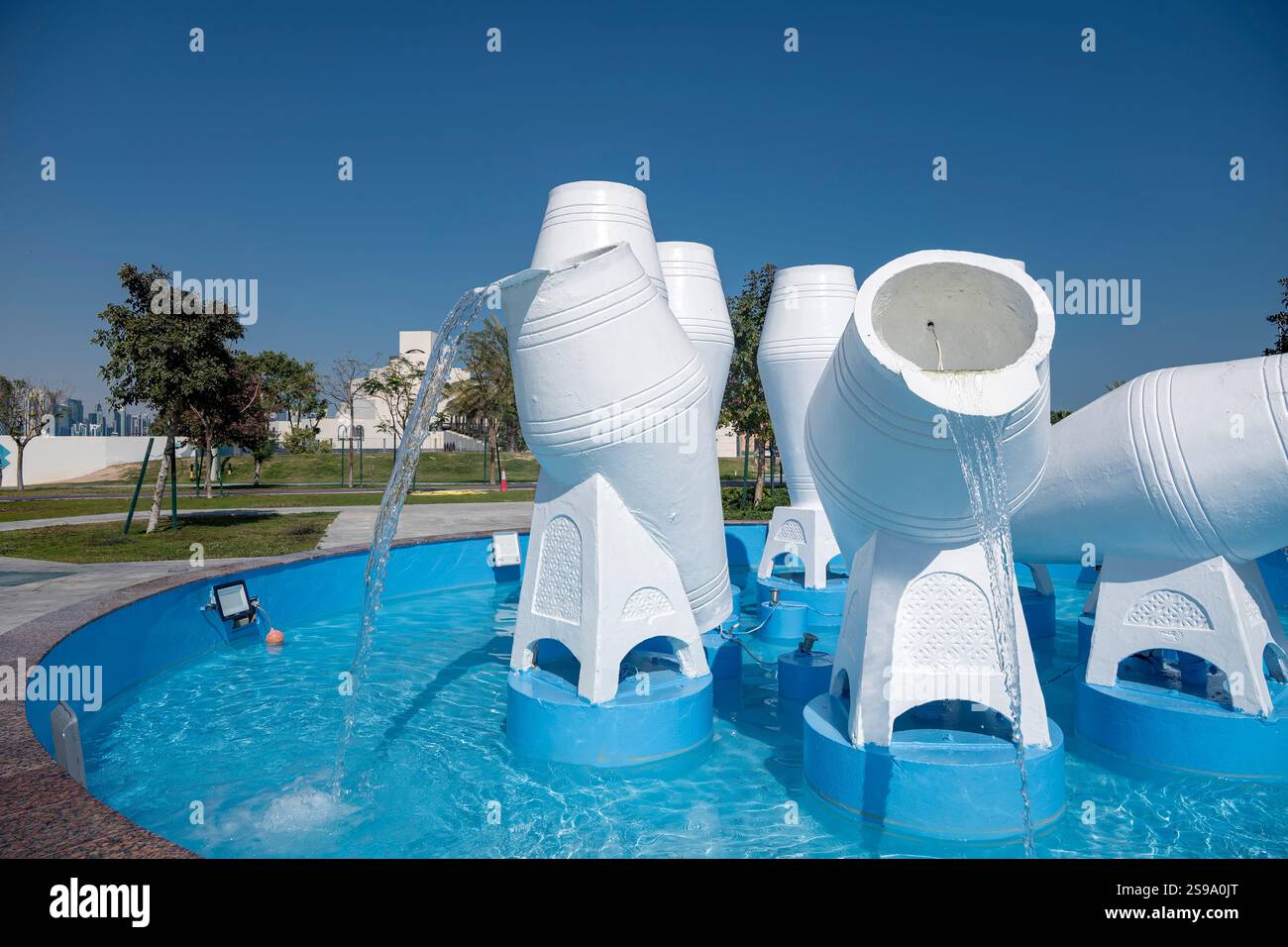 Water Fountain Corniche Road Doha Qatar Stock Photo - Alamy