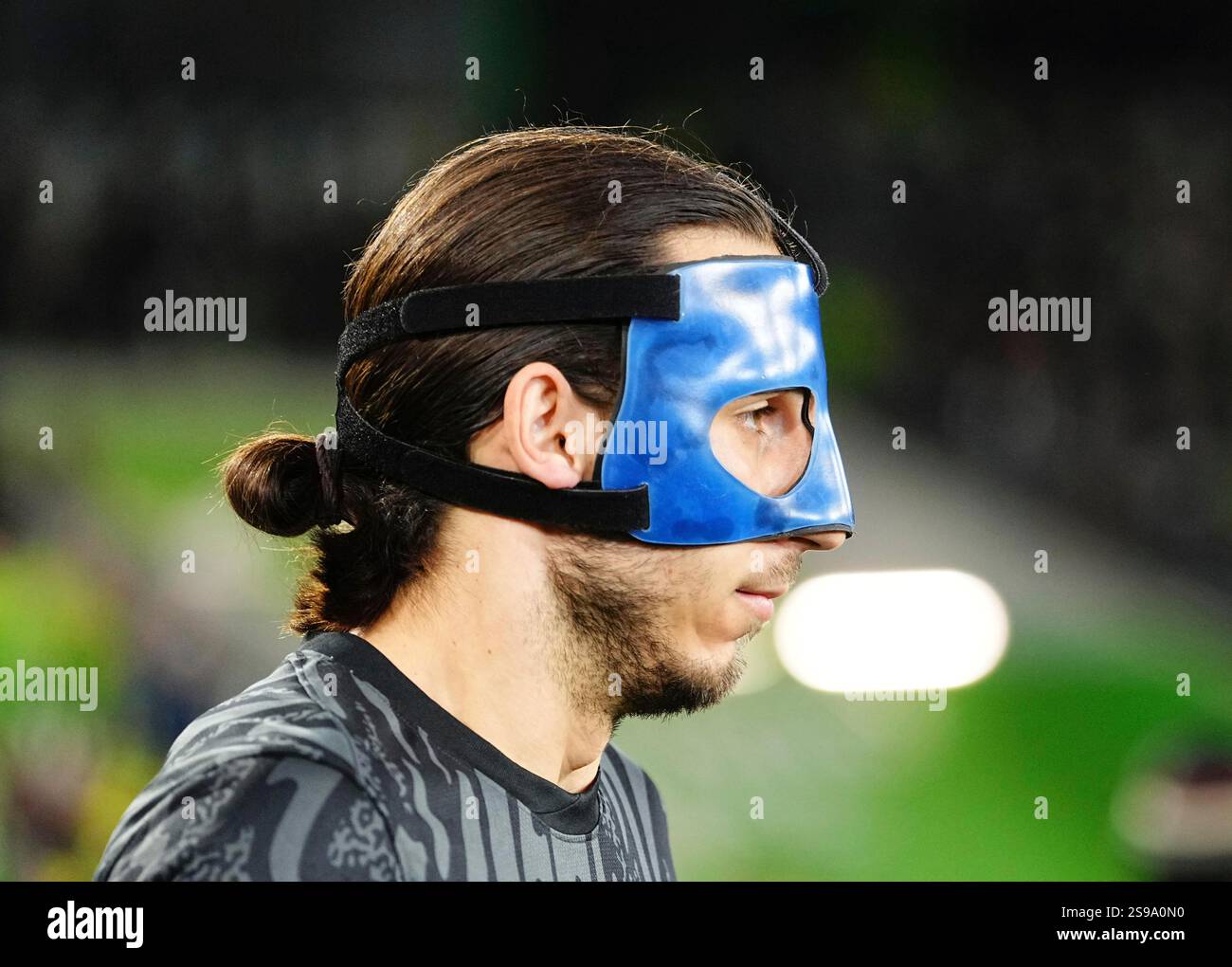 January 24 2025: Kamil Grabara (VfL Wolfsburg) looks on during a 1 ...