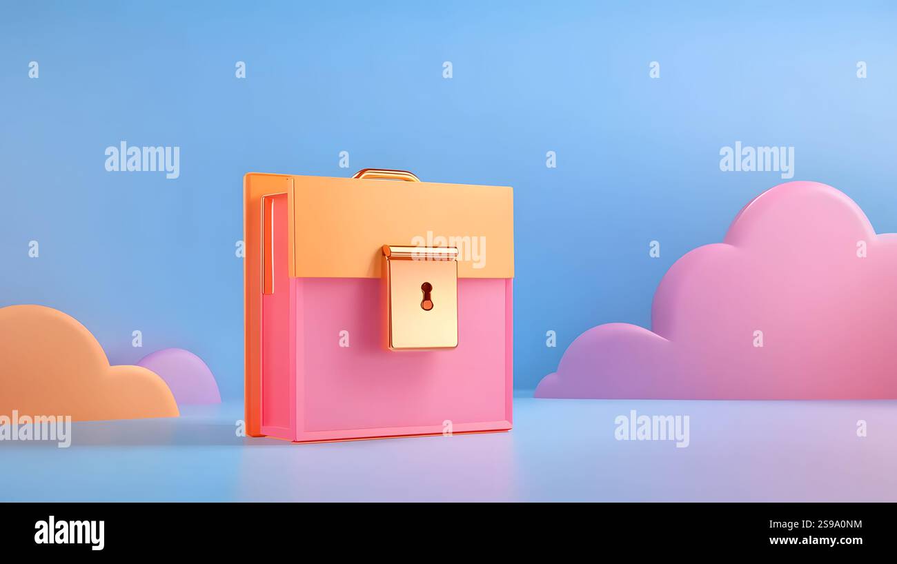 Secure Digital File Folder on Blue Gradient Background Symbolizing ...