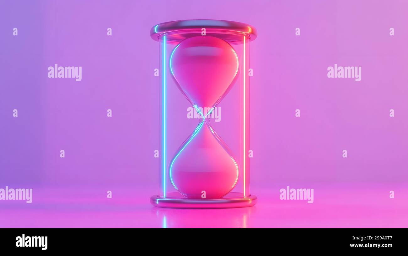Glowing Hourglass in Pastel Time Loop - 3D of Conceptual Design with ...