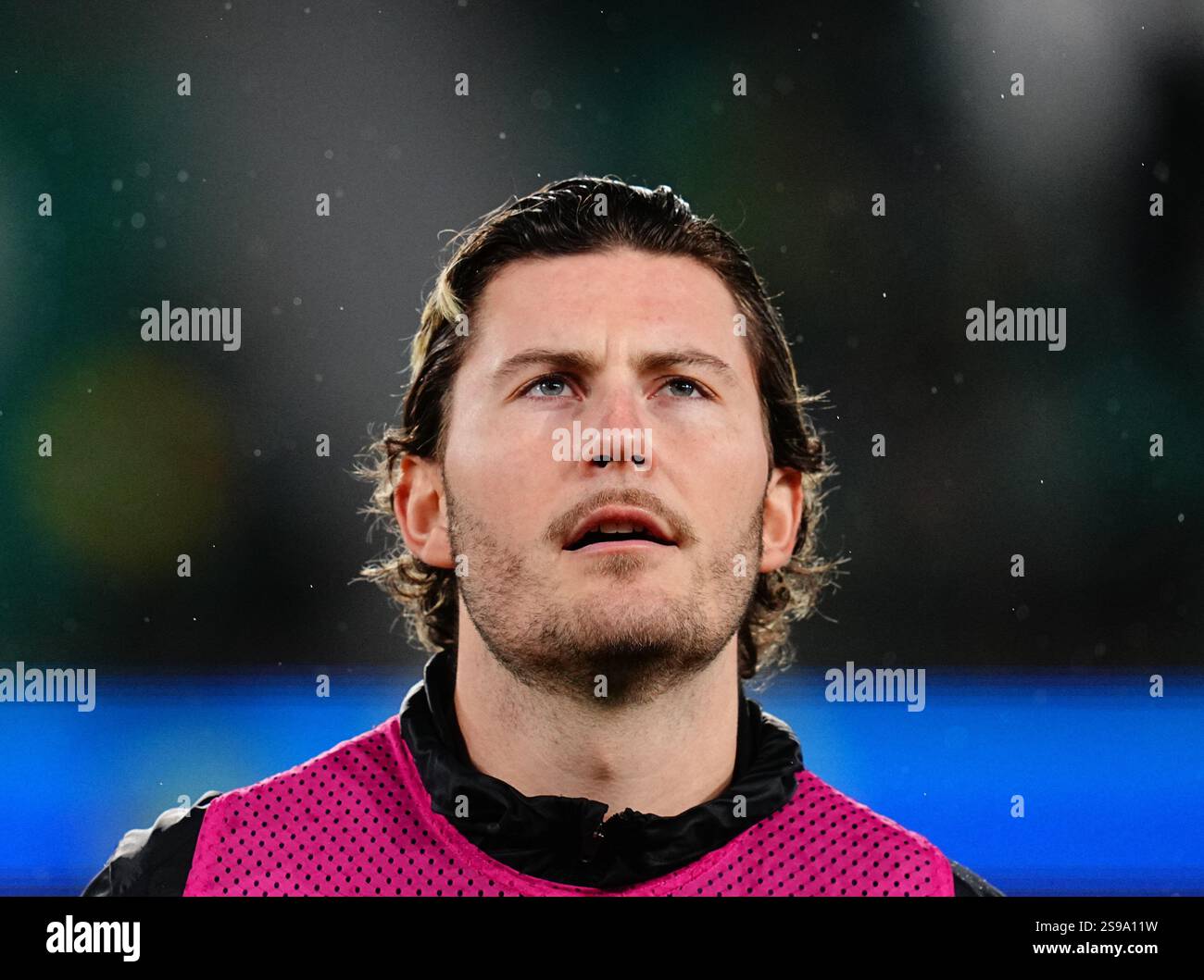 January 24 2025: Jonas Wind (VfL Wolfsburg) looks on during a 1 ...