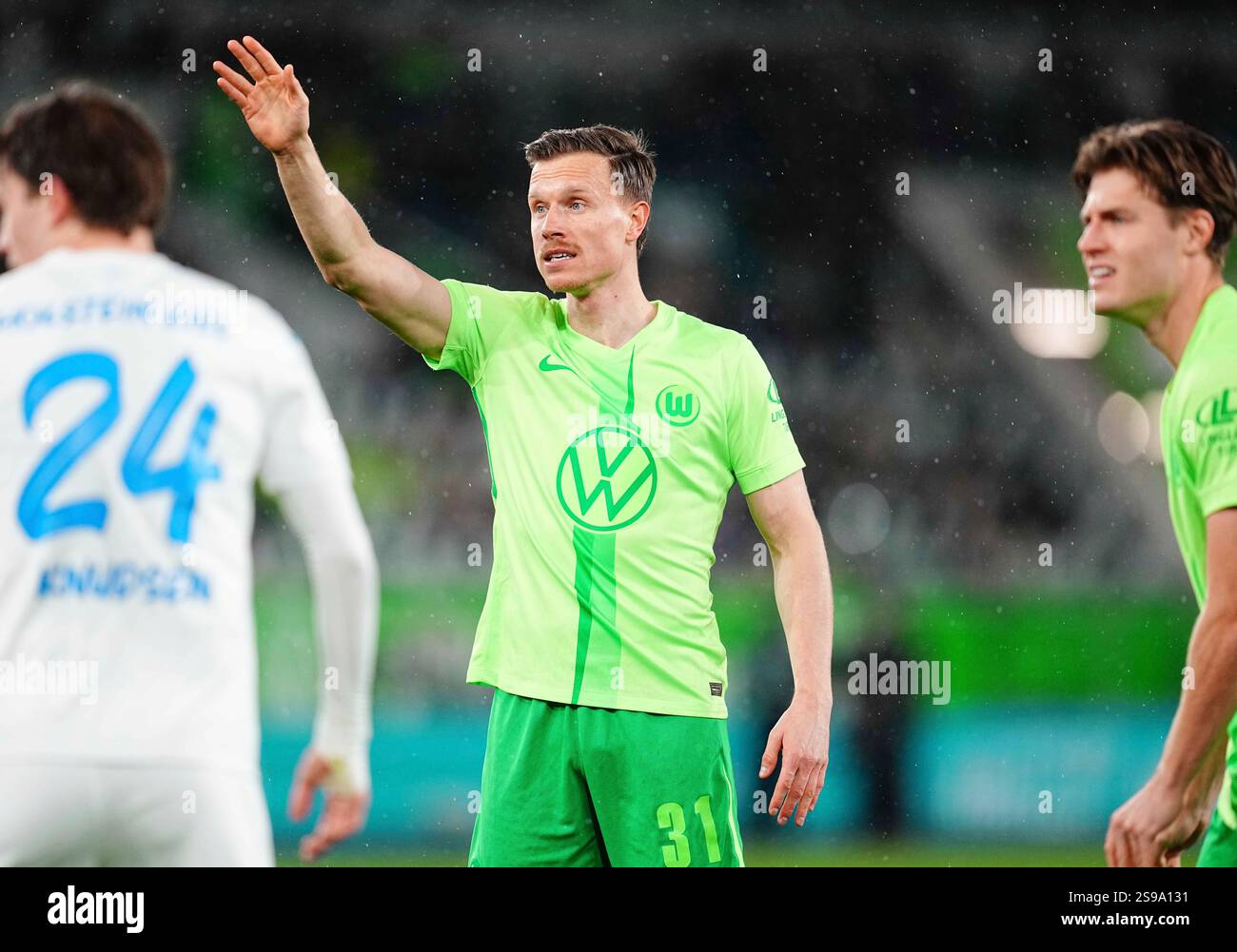 January 24 2025: Yannick Gerhardt (VfL Wolfsburg) looks on during a 1 ...