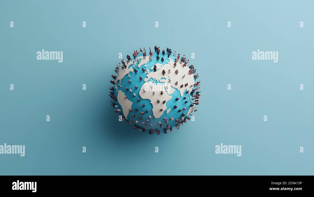 3D of a Globe Symbolizing the Interconnectedness of People and the ...