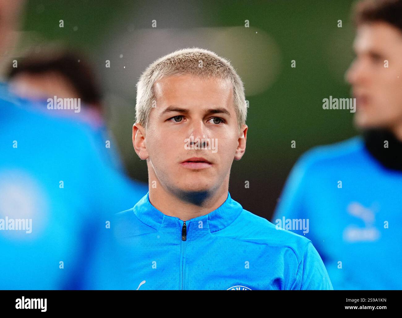 January 24 2025: John Tolkin (Holstein Kiel) looks on during a 1 ...
