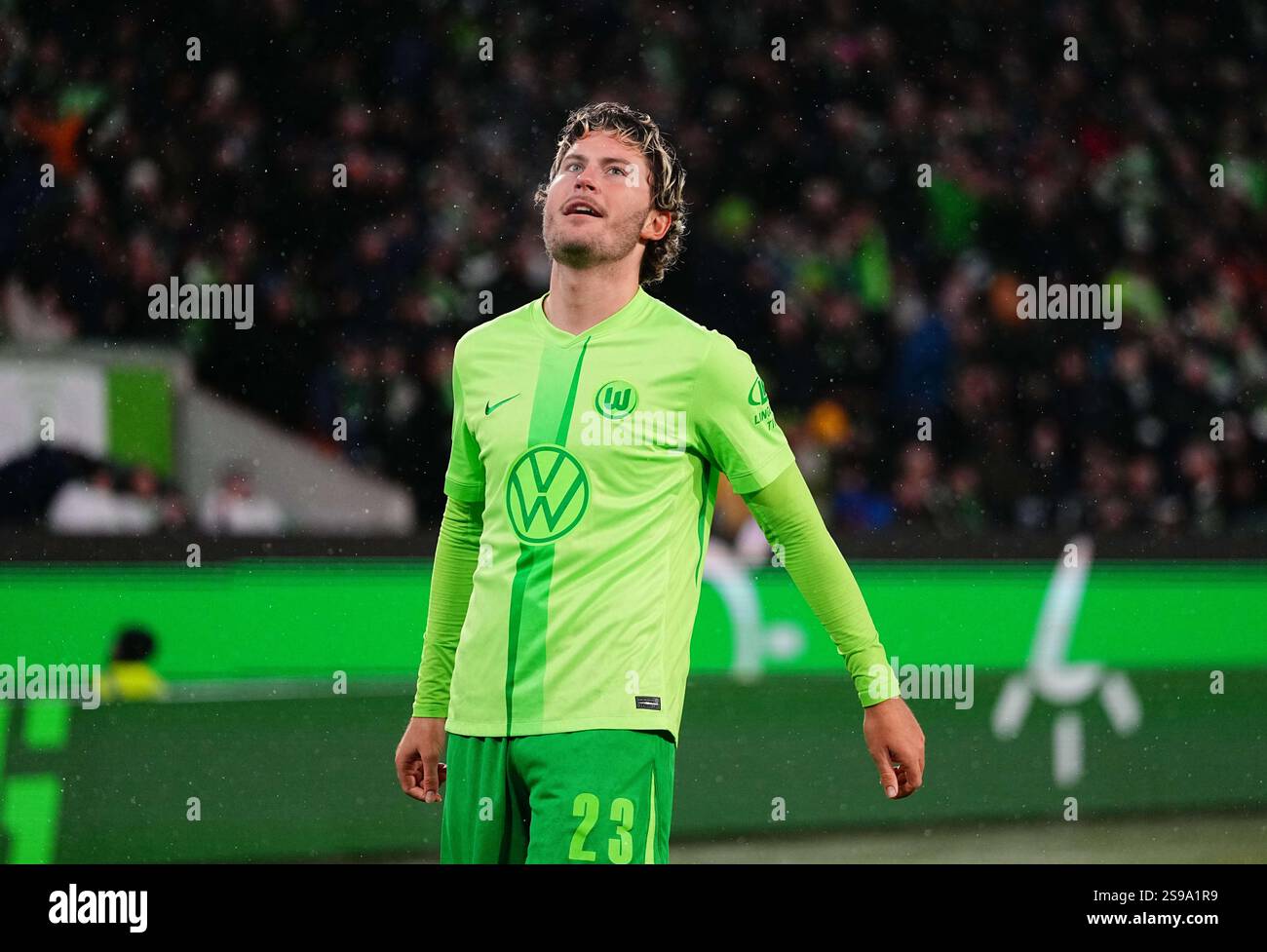 January 24 2025: Jonas Wind (VfL Wolfsburg) celebrates during a 1 ...