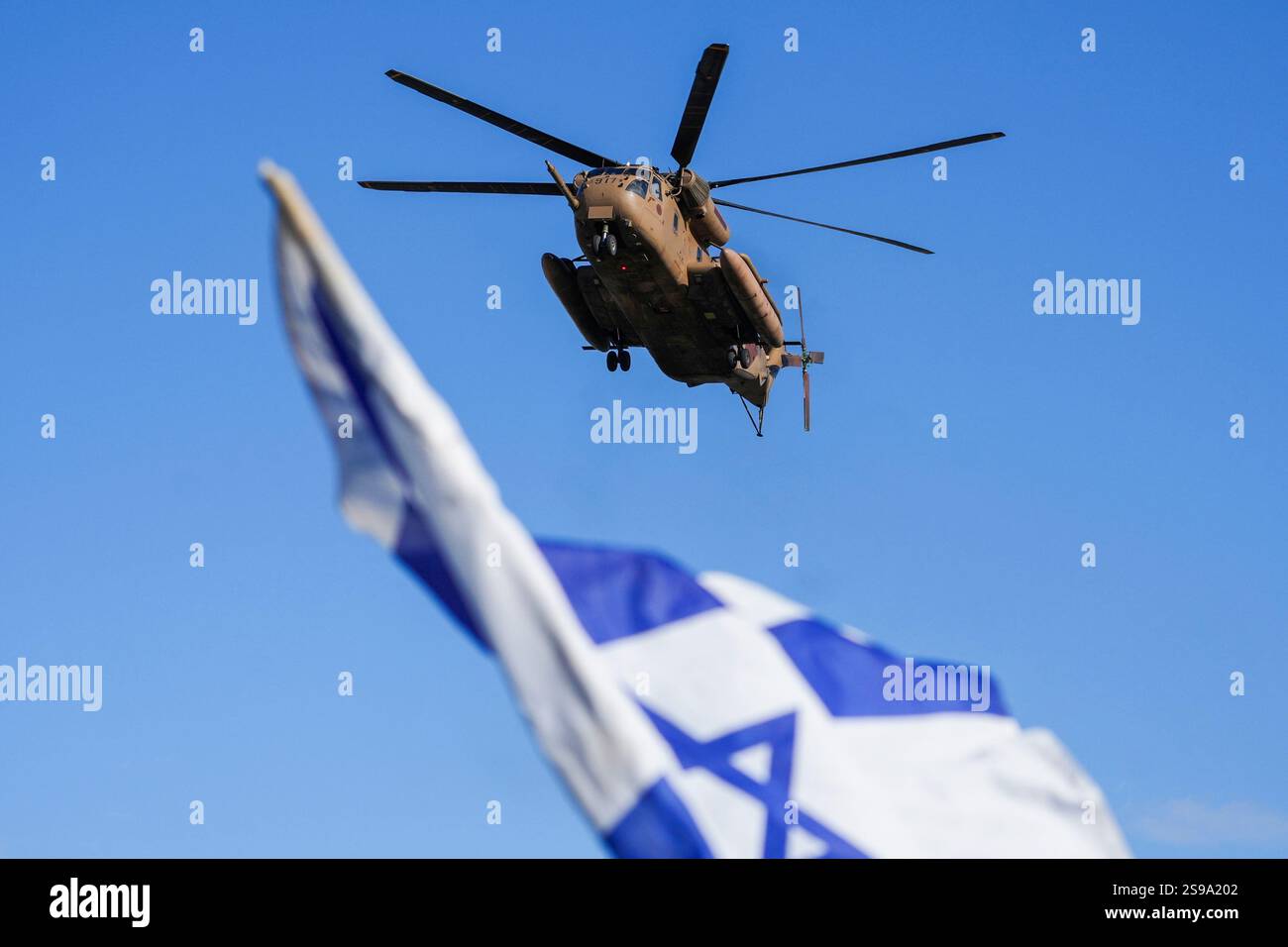An Israeli military helicopter, carrying the four Israeli female ...