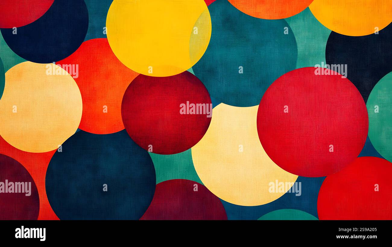 Vibrant Overlapping Circles Symbolizing Spreading Positivity And Happiness Ripple Effect