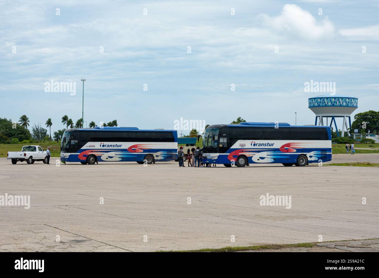 VARADERO, CUBA - AUGUST 30, 2023: Yutong buses of Transtur public ...