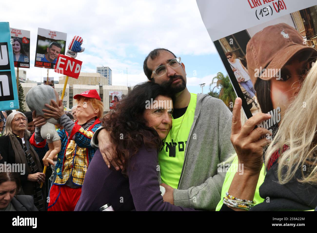 People in Tel Aviv Museum Square (unofficially renamed Hostage Square ...