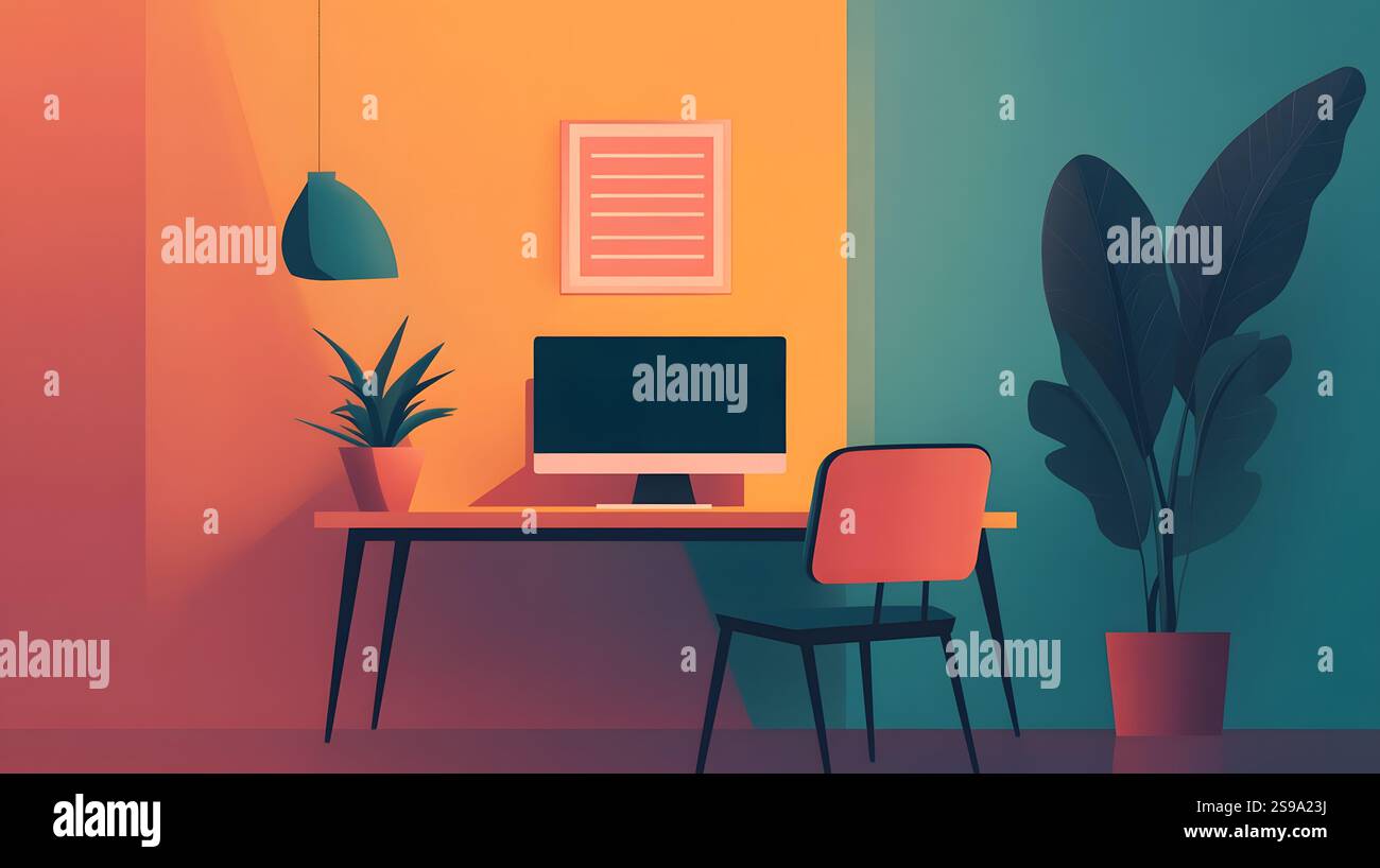 Cozy and inspiring workspace with motivational quotes on the wall ...