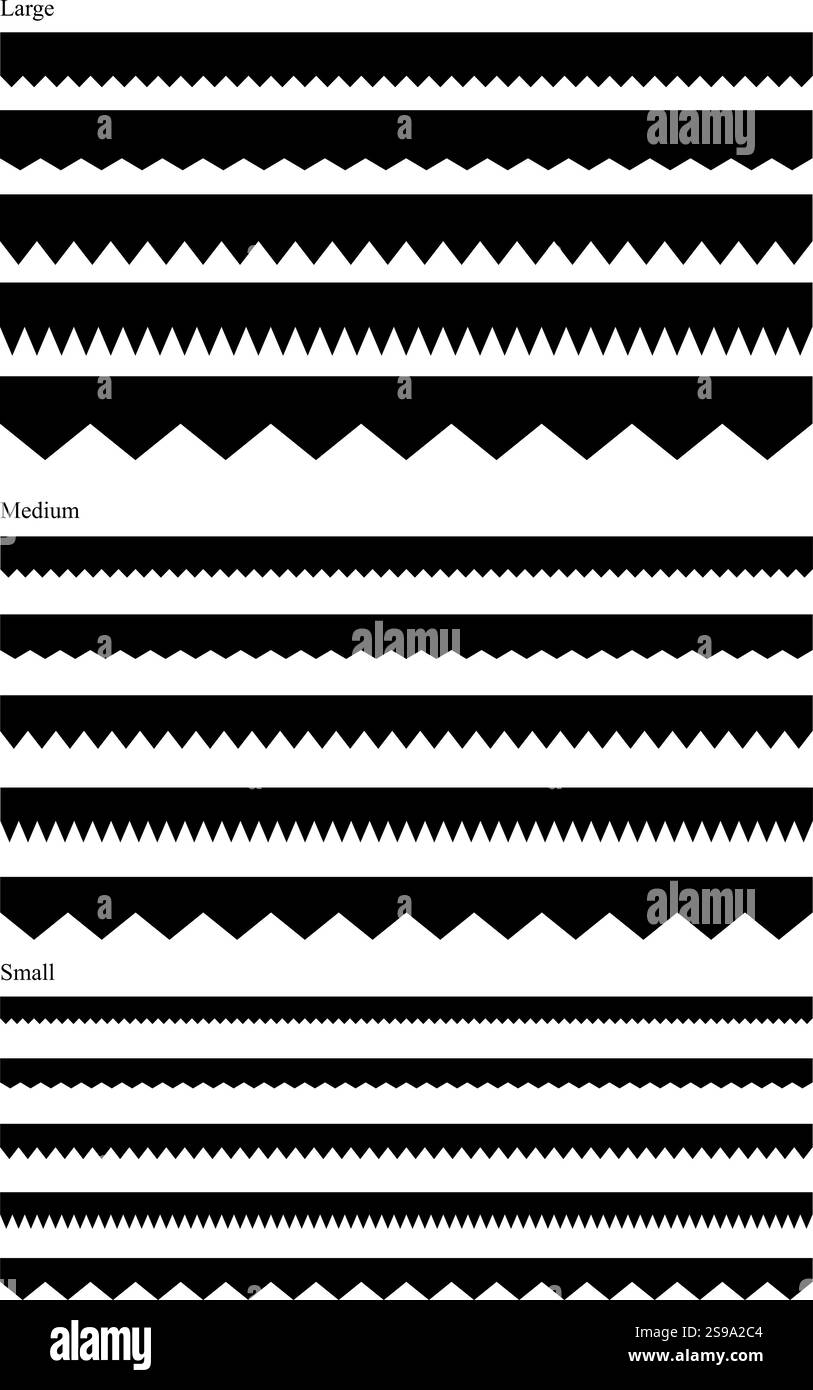 Set of fifteen isolated seamless decorative vector edges for designs ...