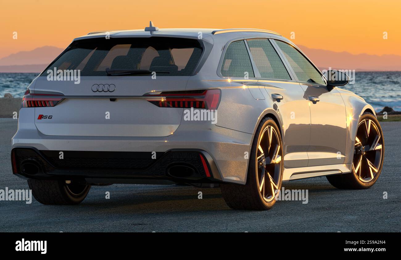 Audi RS6 Avant in a seaside parking lot Stock Photo - Alamy
