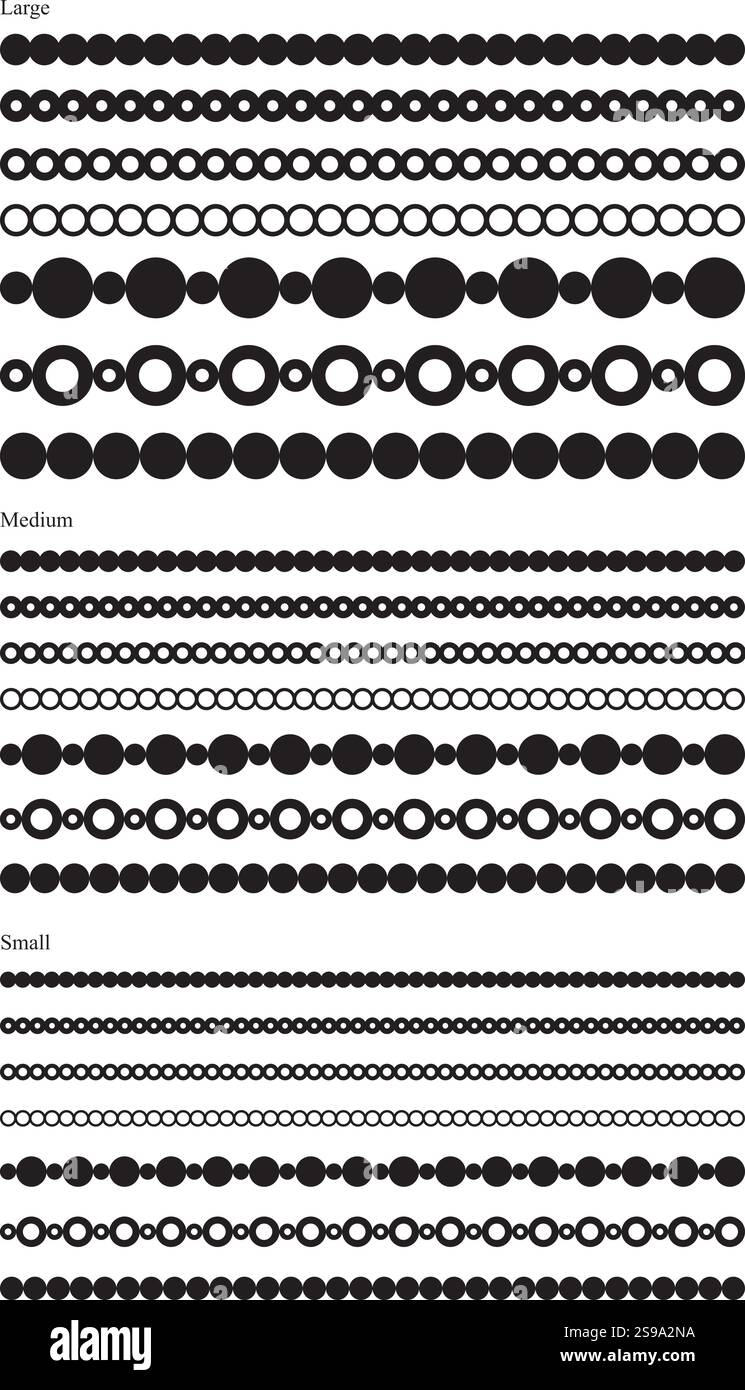 Vector Circle Chain Border trim bundle. Set of 21 seamless vector ...