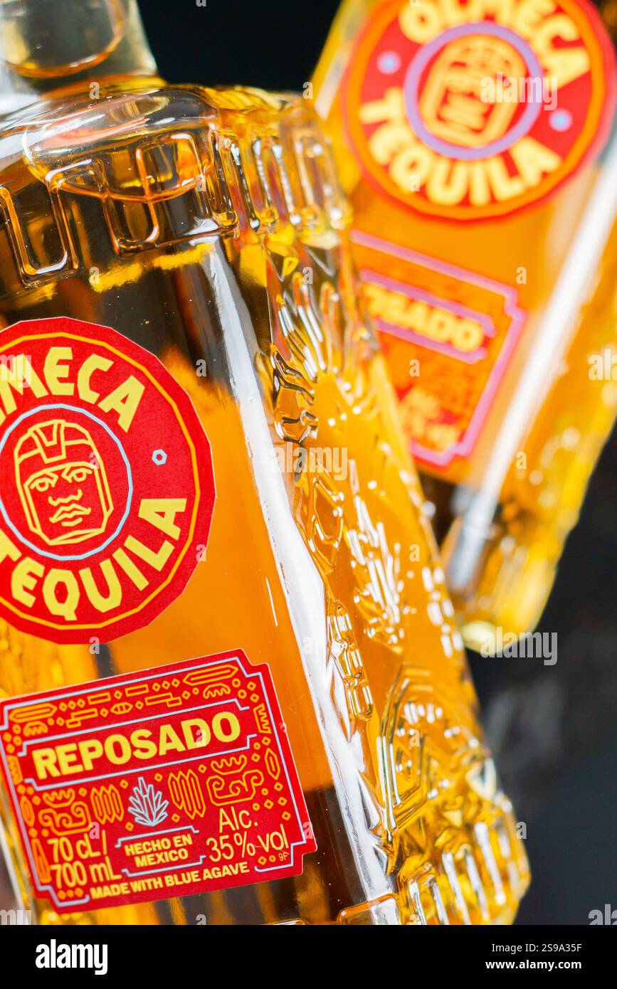 LONDON, UK - 30 MAY 2024 Olmeca Reposado Tequila is one of the few ...