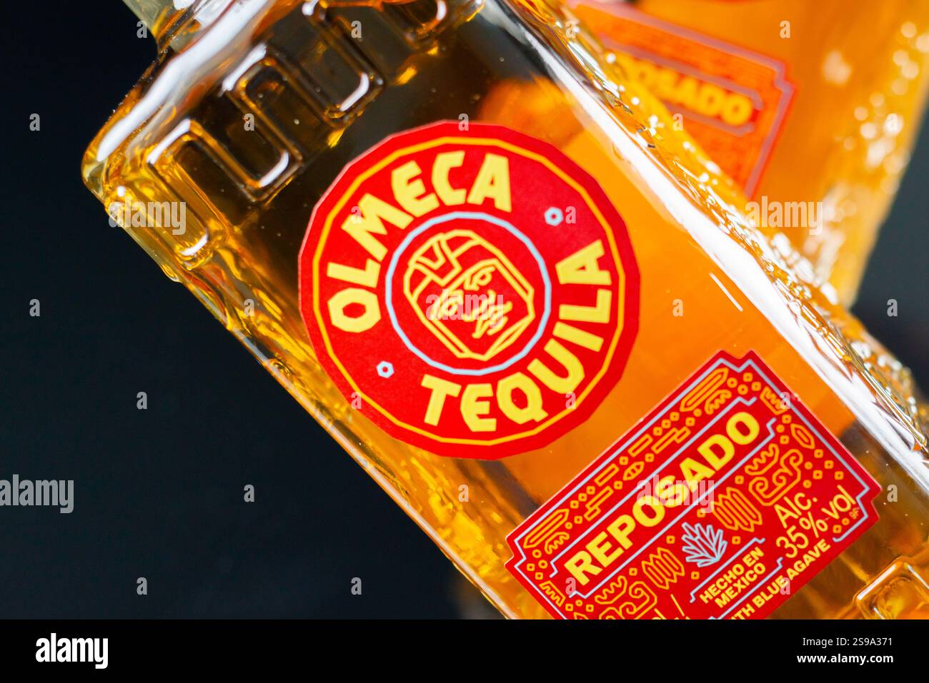 LONDON, UK - 30 MAY 2024 Olmeca Reposado Tequila is one of the few ...