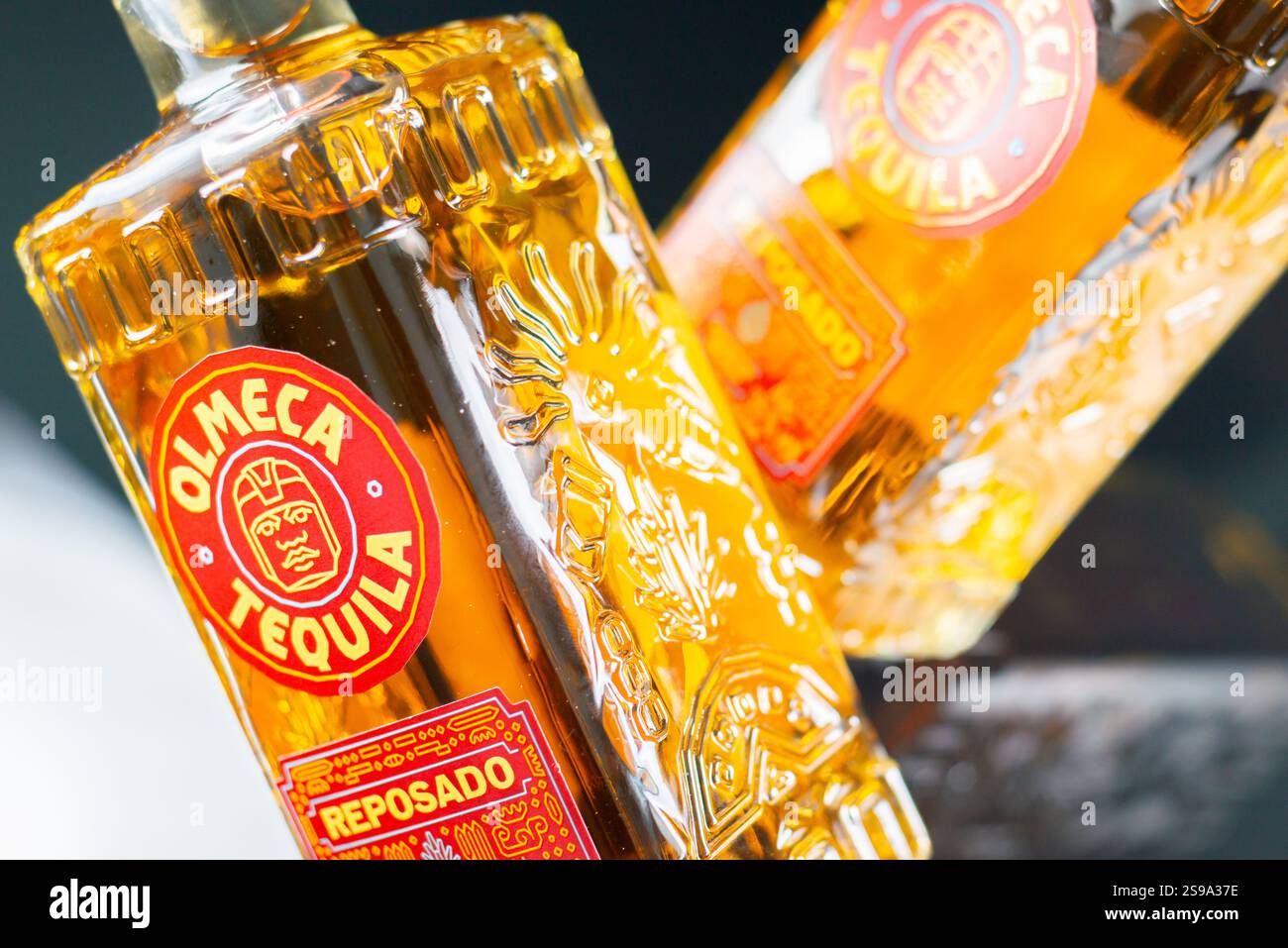 LONDON, UK - 30 MAY 2024 Olmeca Reposado Tequila is one of the few ...