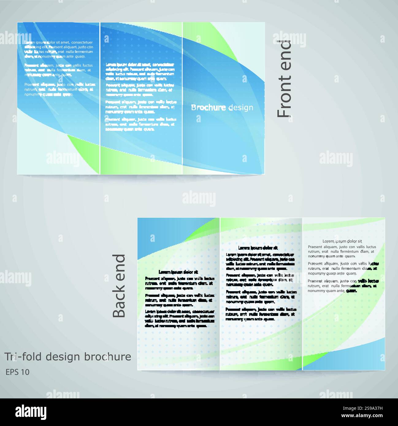 Tri-fold brochure design. Brochure template design in shades of blue ...
