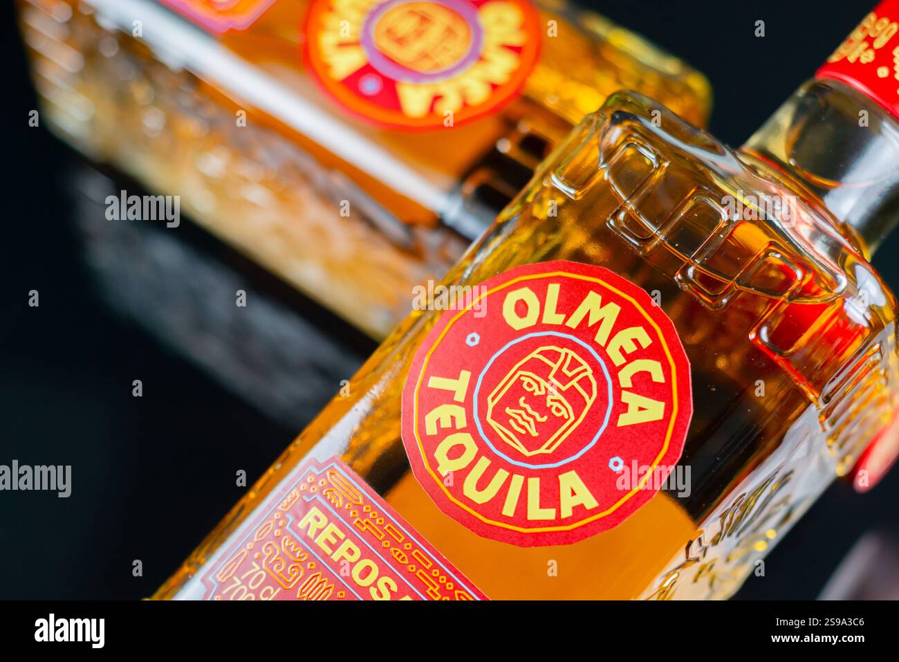 LONDON, UK - 30 MAY 2024 Olmeca Reposado Tequila is one of the few ...