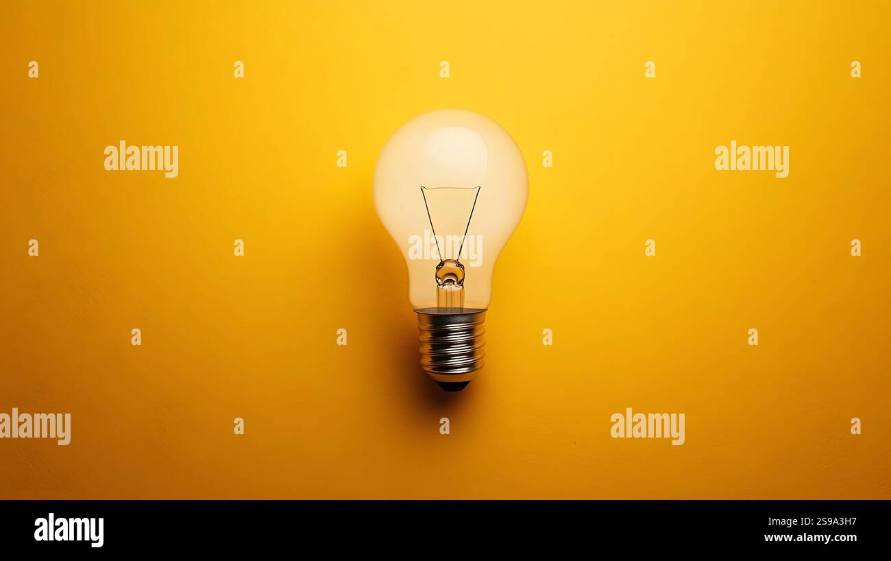 A glowing light bulb represents the spark of innovation,symbolizing the ...