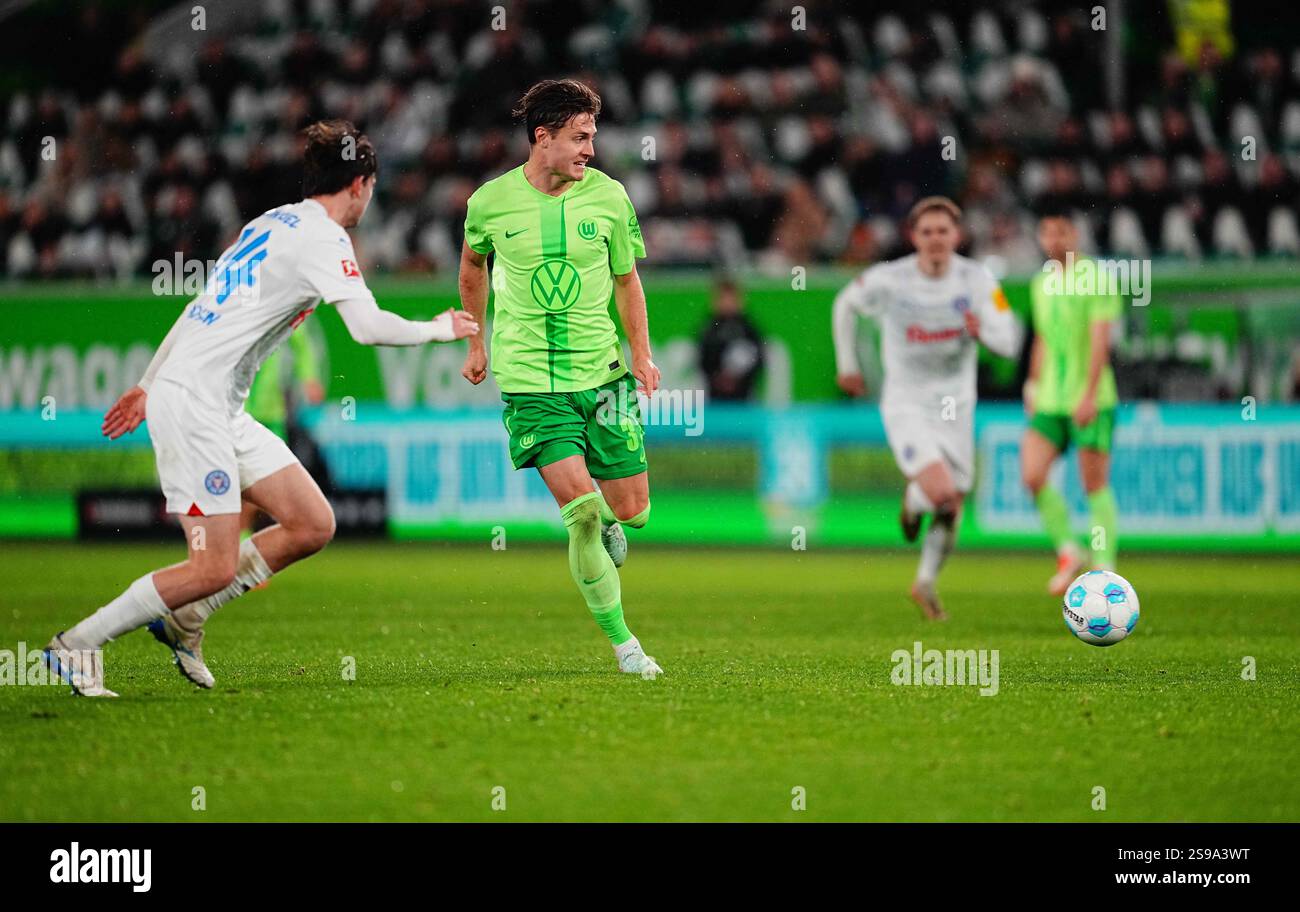 January 24 2025: Yannick Gerhardt (VfL Wolfsburg) controls the ball ...