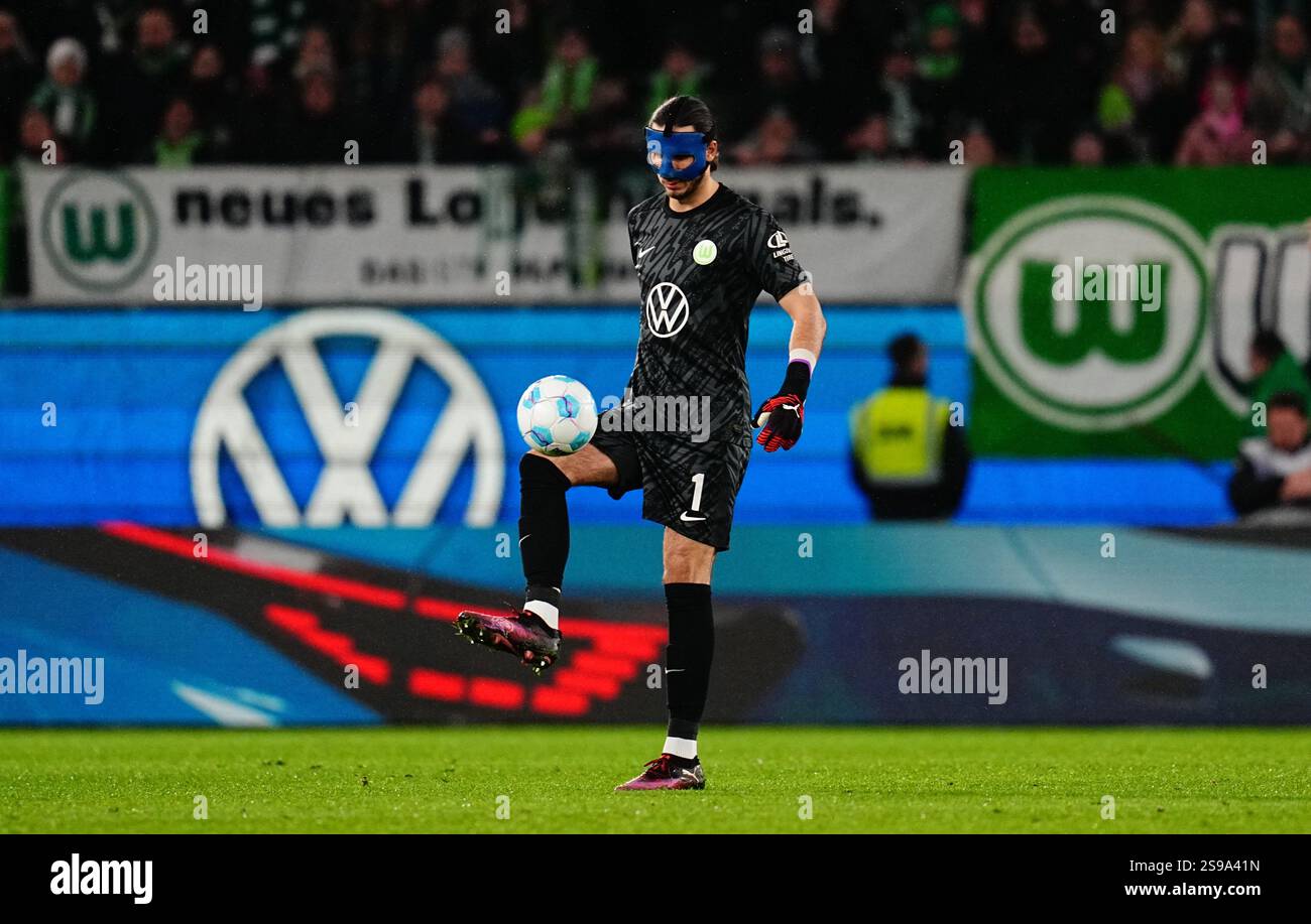 January 24 2025: Kamil Grabara (VfL Wolfsburg) controls the ball during ...