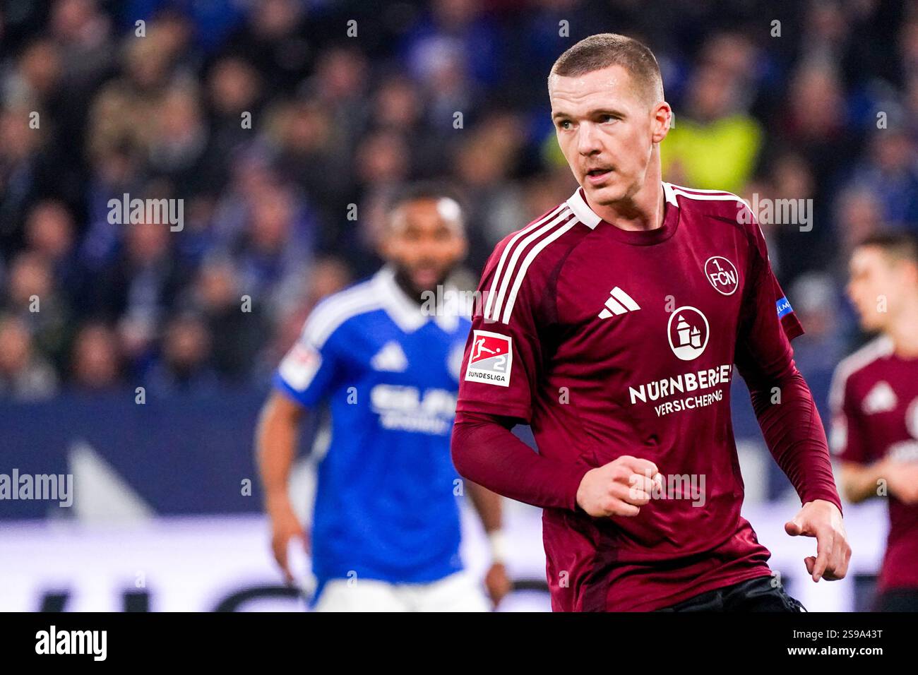 GELSENKIRCHEN, NETHERLANDS - JANUARY 25: Ondrej Karafiat of 1. FC Nurnberg looks on during the 2 ...