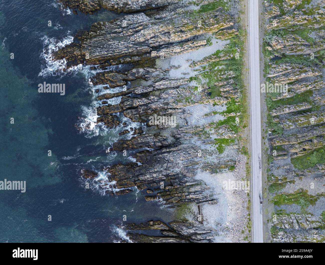 Road to Berlevag, Rocky Coast, Barents Sea, Varanger, Finnmark, Norway ...