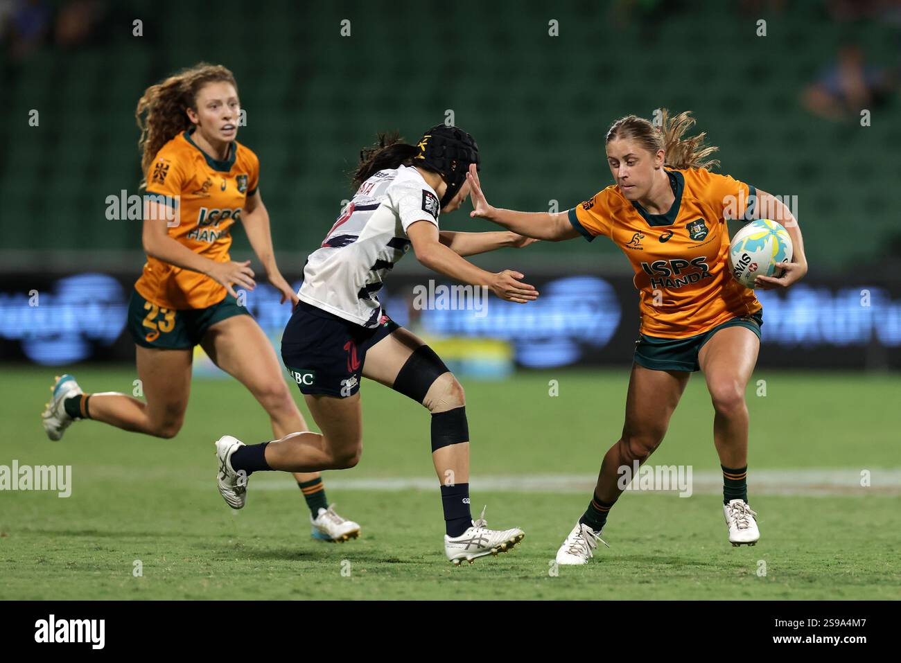 Mackenzie Davis of Australia fends off Hana Nagata of Japan during the ...