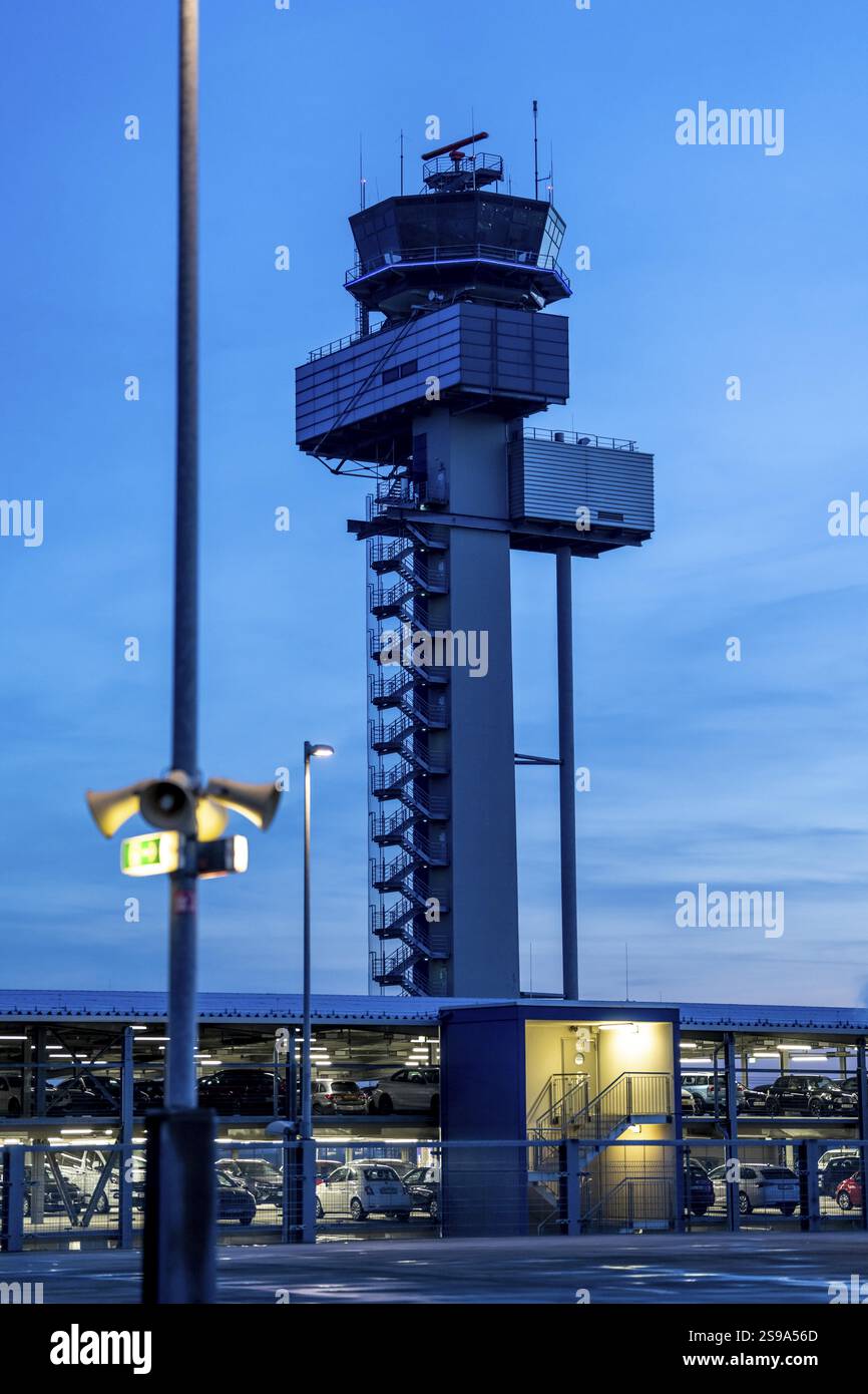 Duesseldorf Airport, German Air Traffic Control Tower, DFS, car park ...
