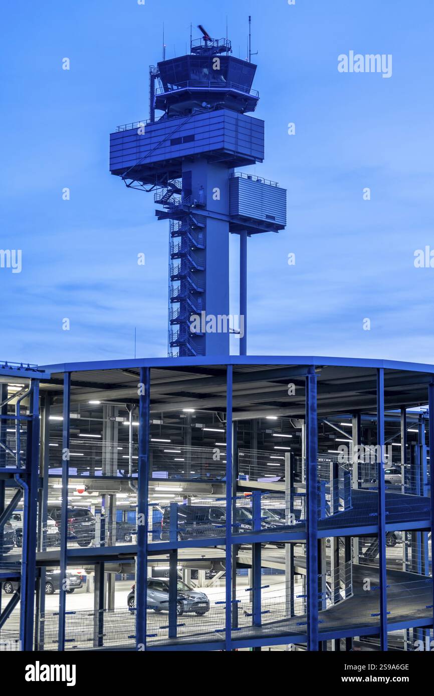 Duesseldorf Airport, German Air Traffic Control Tower, DFS, car park ...