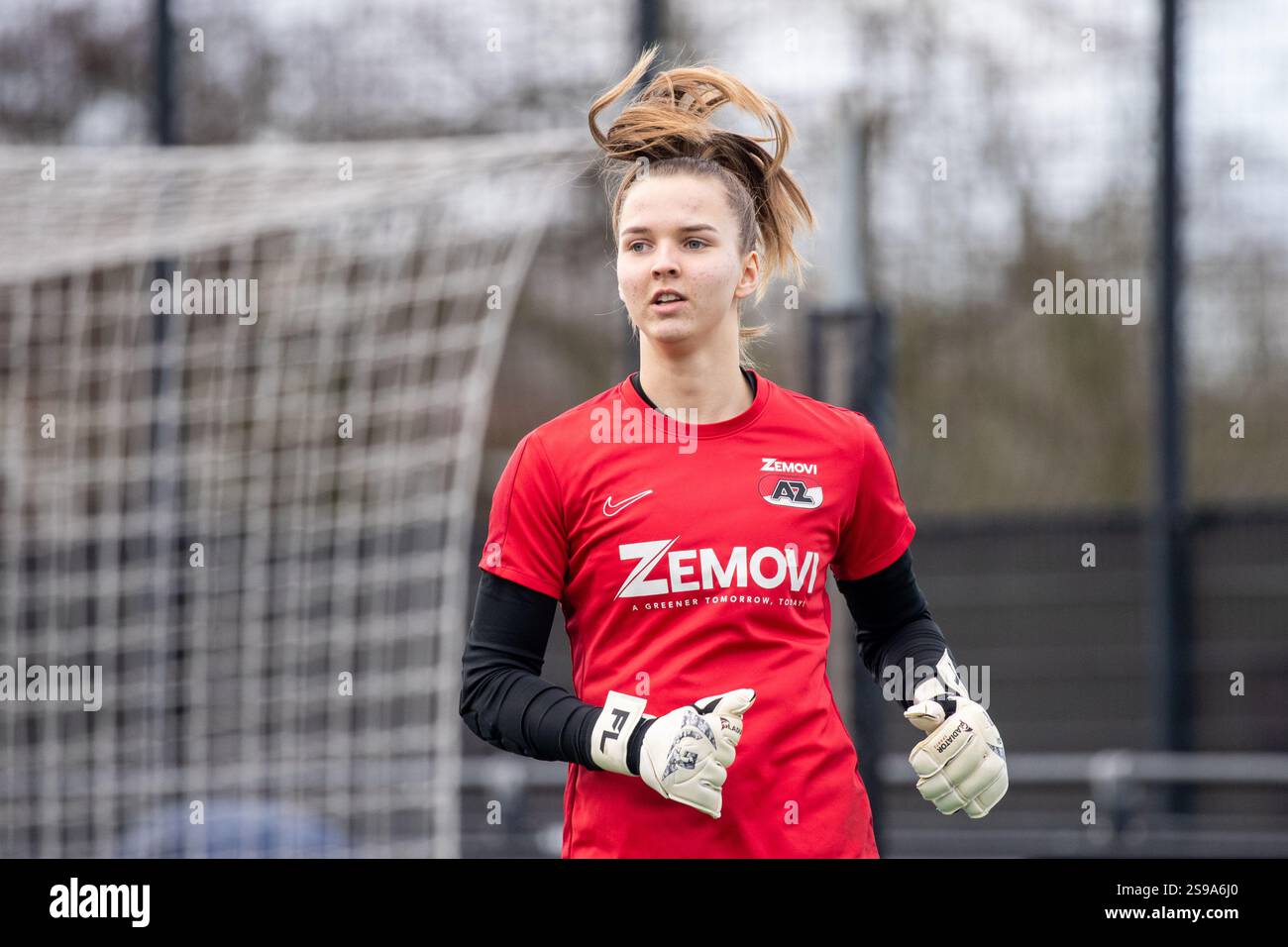 WIJDEWORMER, NETHERLANDS - JANUARY 25: Goalkeeper Femke Liefting of AZ ...