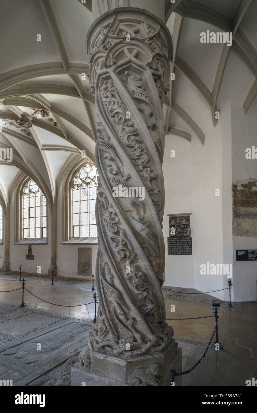 Ornaments on a column in the late Gothic mortuary, burial place of the ...