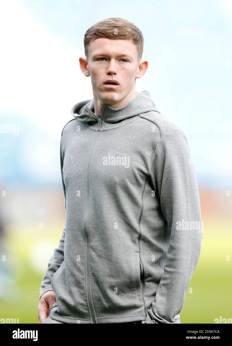 Derby County's Jake Rooney ahead of the Sky Bet Championship match at ...