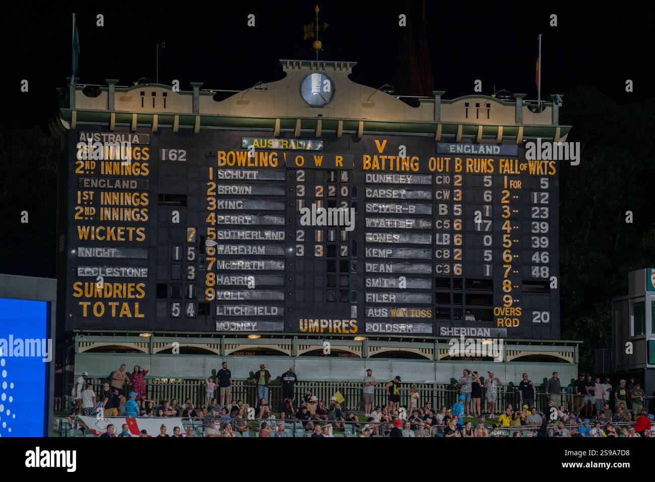 Adelaide, Australia, January 25th 2025: A view of the scoreboard during ...