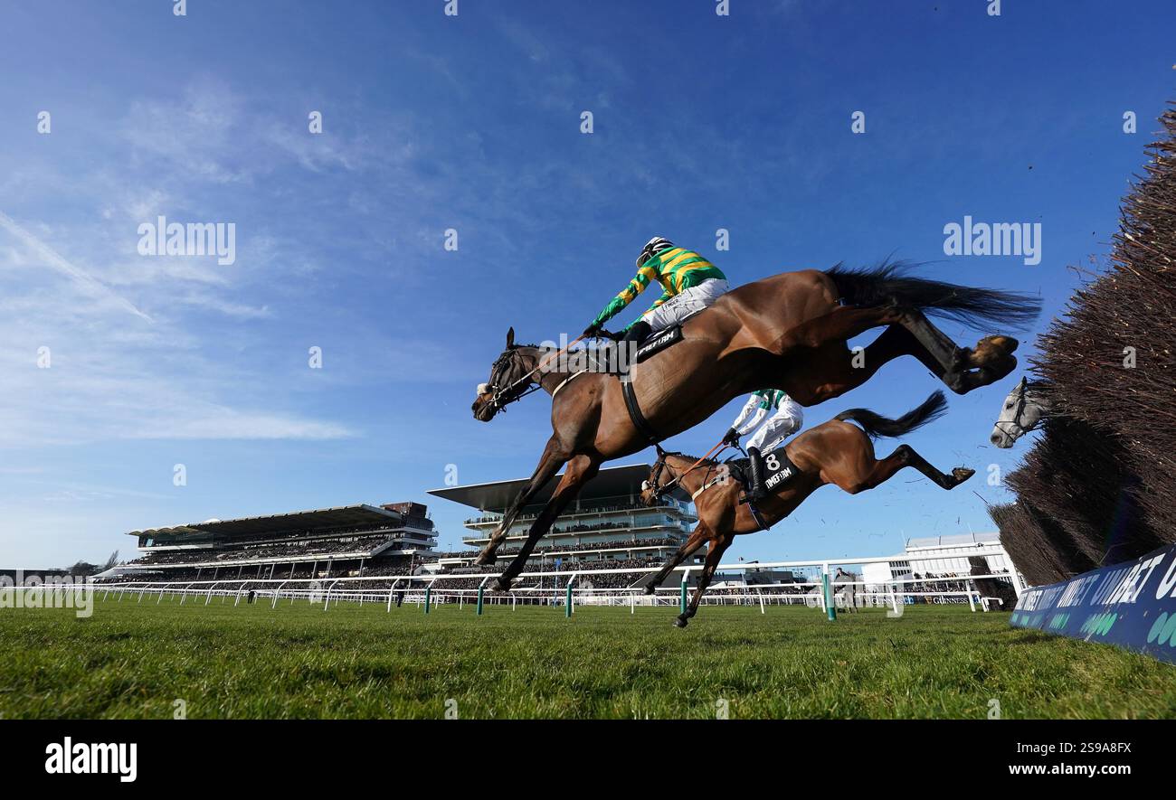 Jagwar ridden by jockey Jonjo O'Neill Jr on their way to winning the ...
