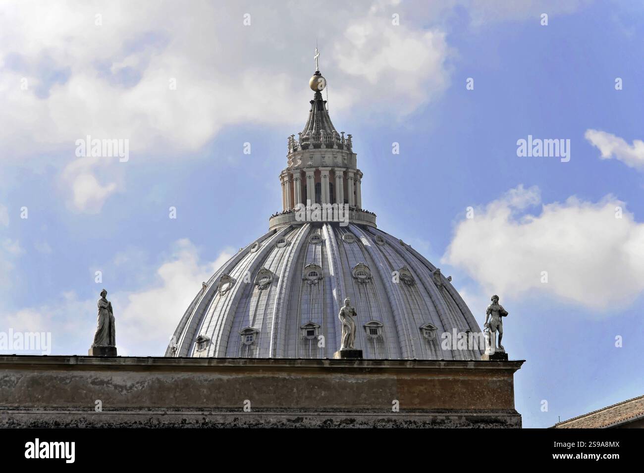 Dome, St Peter's Basilica, Vatican, Rome, Italy, Close-up of a ...