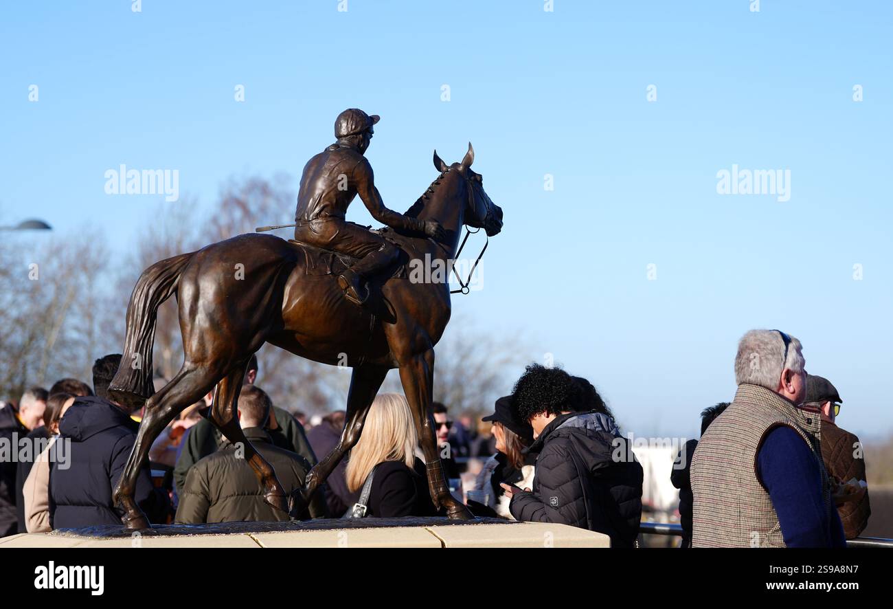 The Dawn Run statue during Festival Trials Day at Cheltenham Racecourse ...